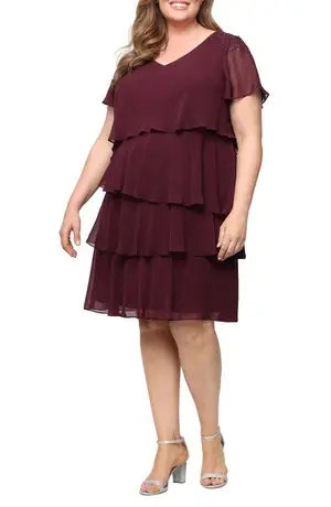Sl Fashions Tiered Cocktail Dresses