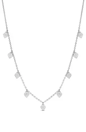 SHYMI Pavé Heart Drop Necklace - Silver