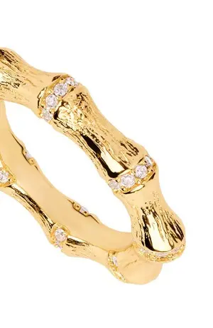 ATHRA LUXE Cubic Zirconia Bamboo Band Ring