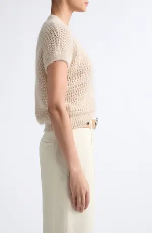 Eleventy Open Stitch Merino Wool & Silk Cardigan