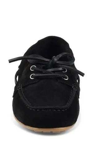 NATIONAL COMFORT Bandy Boat Shoe - Black Suede
