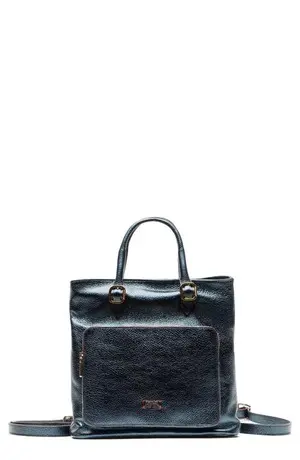 FRANCES VALENTINE Carin Leather Convertible Tote - Navy