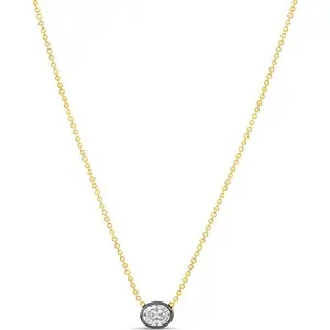 SHYMI 14k Plated Oval Pendant Necklace - Gold