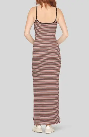PROJECT SOCIAL T Rita Striped Rib Maxi Dress - Rust Combo