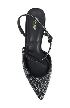 Dune London Charmed Embellished Pointed Toe Slingback Pumps