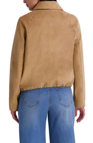 KENNETH COLE Faux Suede Jacket - Camel