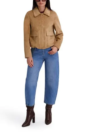 KENNETH COLE Faux Suede Jacket - Camel