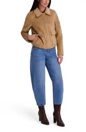 KENNETH COLE Faux Suede Jacket - Camel