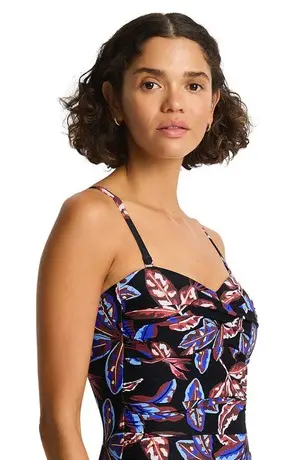 SEA LEVEL Twist Sweetheart Neck One Piece Swimsuit