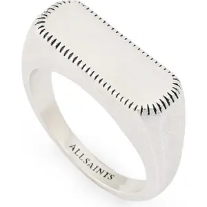 ALLSAINTS Smooth Rectangular Signet Ring - Warm Silver