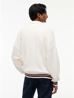 Tommy Hilfiger Cable Knit Polo Cardigan