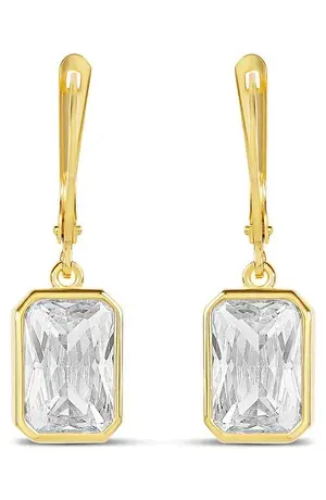 SHYMI Victorian Style Emerald Cut Drop Earrings - Gold