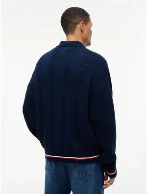 Tommy Hilfiger Cable Knit Polo Cardigan