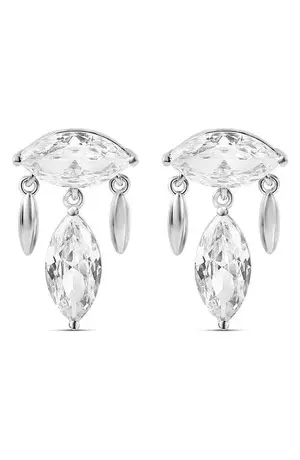 SHYMI Marquise Chandelier Drop Earrings - Silver