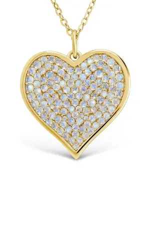 Sterling Forever Sterling Silver Moonstone Heart Pendant Necklace Gold