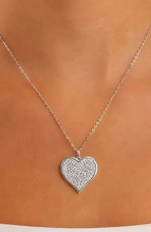 Sterling Forever Sterling Moonstone Heart Pendant Necklace - Silver