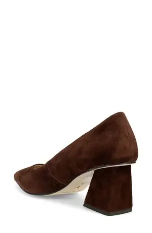 Pelle Moda Inell" Pointed Toe Block Heel Pumps - Chocolate