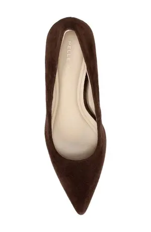 Pelle Moda Inell" Pointed Toe Block Heel Pumps - Chocolate