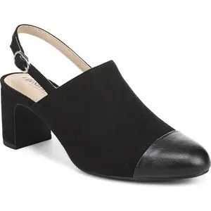 LIFESTRIDE Tessa Slingback Pump With Cap Toe - Black