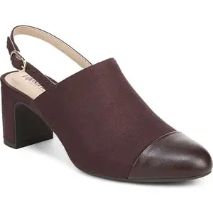 LIFESTRIDE Tessa Slingback Pump With Cap Toe - Choco Plum