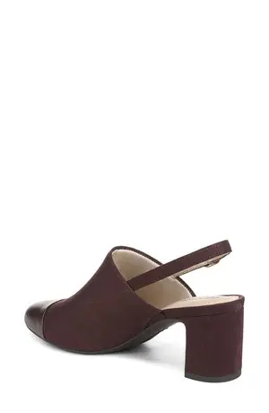 LIFESTRIDE Tessa Slingback Pump With Cap Toe - Choco Plum