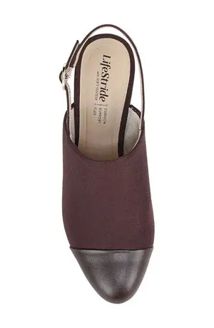 LIFESTRIDE Tessa Slingback Pump With Cap Toe - Choco Plum