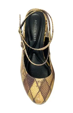 AZALEA WANG Juliara Snake Embossed Platform Mary Jane Pump