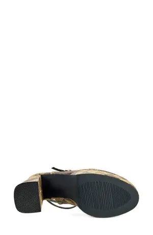 AZALEA WANG Juliara Snake Embossed Platform Mary Jane Pump