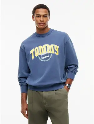 Tommy Hilfiger Garment-dyed Sweatshirt - Dark Blue