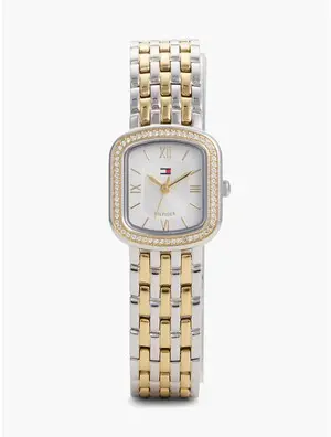 Tommy Hilfiger 22mm Crystal Accent Dress Watch - Silver White