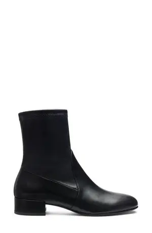 STUART WEITZMAN Bacari Leather Bootie - Black