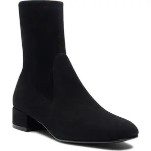 STUART WEITZMAN Bacari Leather Bootie - Black