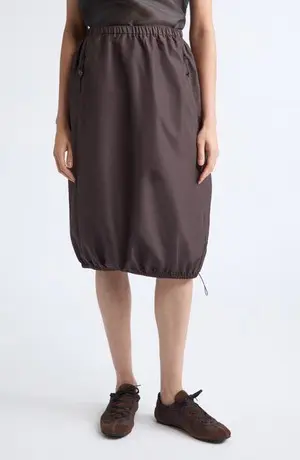 Cecilie Bahnsen Fie Recycled Polyester Midi Skirt - Brown