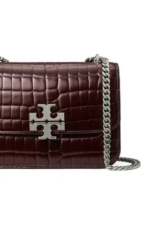 Tory Burch Small Eleanor Convertible Croc Embossed Leather Shoulder Bag