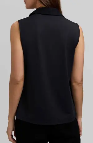 Foxcroft Chelsea Layered Sleeveless Tank Top - Black