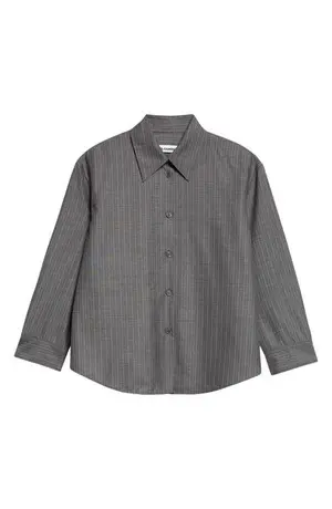 JIL SANDER Pinstriped Wool Cropped Boxy Shirt