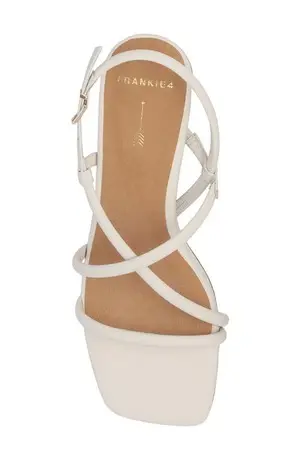 FRANKIE4 Lottie Leather Block Heel Sandals - Chalk