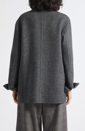 Marella Wool Jacket With Leather Cuffs