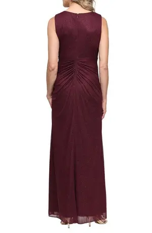 Alex Evenings Sleeveless Glitter Mesh Gown