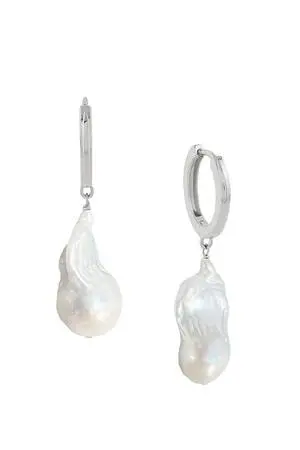 ASTOR & ORION Baroque Pearl Huggies Sterling