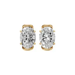 AYA FINE JEWELRY Oval Cut Lab Grown Diamond Stud Everyday Earrings In 14k Gold - Yellow
