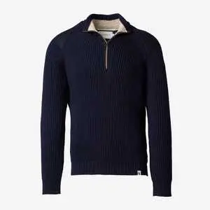 Allen Edmonds Wool Quarter-zip Sweater With Woven Shoulder Panels
