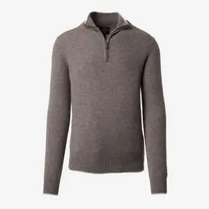 Allen Edmonds Cashmere Quarter-zip Sweater - Brown