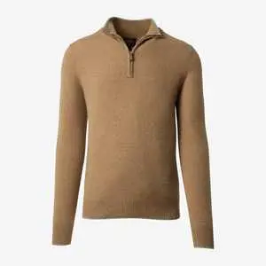 Allen Edmonds Cashmere Quarter-zip Sweater - Camel