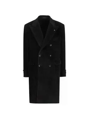 Tagliatore Double-breasted Peaked-lapel Coat - Black