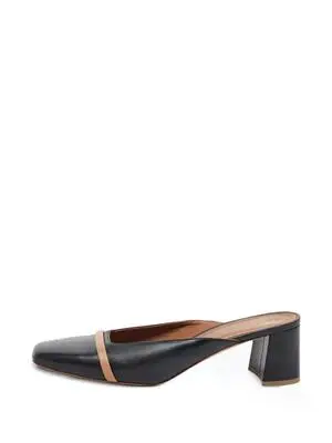 MALONE SOULIERS Leather Square-toe Block-heeled Mules