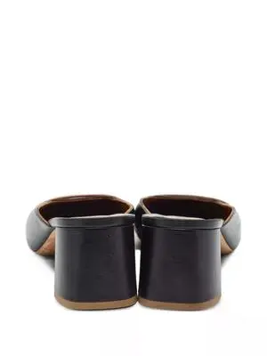 MALONE SOULIERS Leather Square-toe Block-heeled Mules