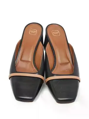 MALONE SOULIERS Leather Square-toe Block-heeled Mules