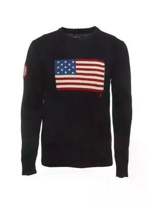 Polo Ralph Lauren 2016 Usa-flag Intarsia-knit Sweater - Blue