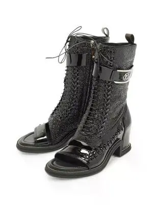 LOUIS VUITTON Moonlight Open-toe Lace-up Ankle Boots